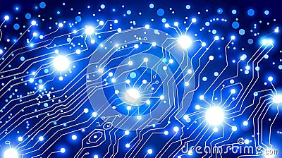 Digital Connectivity Minimalist Circuit Board Illustration Symbolizing ...