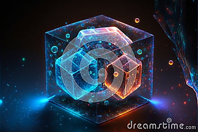 Digital Cube Encoder Technology Concept. Generative Ai Stock Photo ...