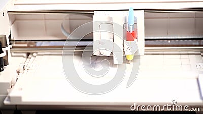 Digital Cutting and Creasing Plotter during Work Top View Stock Video ...