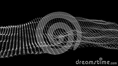 Digital 3D Wire Mesh Plexus Waving Terrain Topography Abstract ...