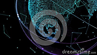 Digital Data Globe. Abstract 3D Rendering of a Scientific Technology ...