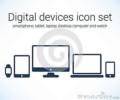 Digital Devices Icon Set Stock Vector - Image: 55561526