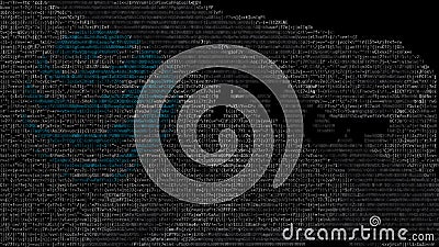 Digital Flag with ATT Logo on the Screen. Editorial Looping Animation ...