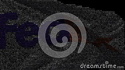 Digital Flag with FedEx Logo on the Screen. Editorial Looping Animation ...