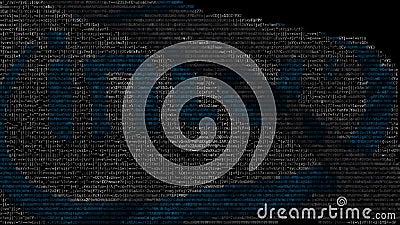 Digital Flag with Intel Logo on the Screen. Editorial Looping Animation ...