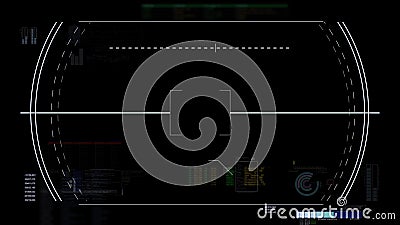 Drone / Airplane Interface HUD Overlay Loop Animation on Black - Alpha ...