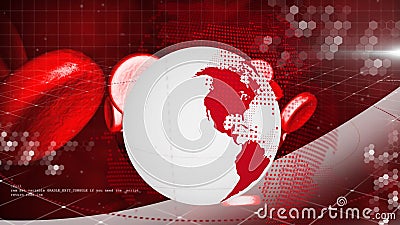 Digital Globe with Digital Red Blood Cells Moving Stock Video - Video ...