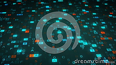 Digital Hex Code Symbols On Monitor Royalty-Free Illustration ...