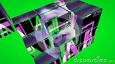 Digital Human Face on Cube Artificial Intelligence Concept Stock ...