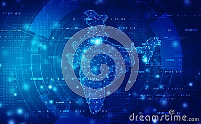 Digital India Technology, India Map On Technology Abstract Background ...