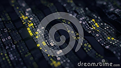 Digital Information Decoding Process 3D Render Illustration ...