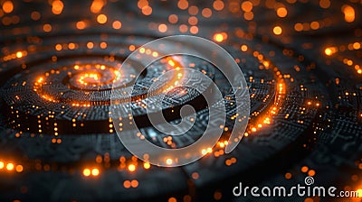 A Digital Landscape Featuring A Labyrinth Of Interconnected Circuits And Binary Code ...