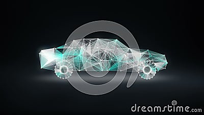 Digital Lines Create Electronic Car Shape, Digital Concept ...