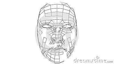 Digital Lines Create Face Shape, Digital Concept Stock Video - Video of ...