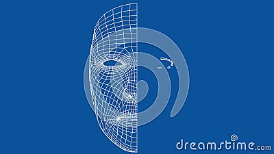 Digital Lines Create Face Shape, Digital Concept Stock Video - Video of ...