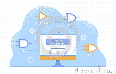 Digital Logic Gate Symbols Vector Concept | CartoonDealer.com #285286692