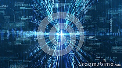 Digital Matrix Particles And Light Abstract Background. Motion Graphics ...