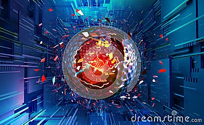 Digital Mind. Technocratic Concept Of Future. Abstract Reactor Core ...