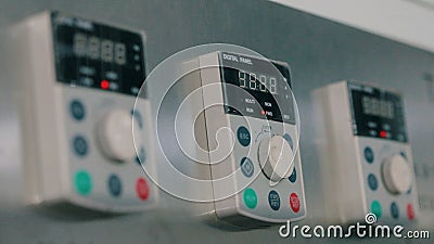 The Digital Panel Displays Production Parameters. Factory Control Panel ...
