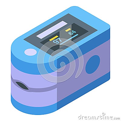 Digital Pulse Oximeter Showing Oxygen Saturation Level Cartoon Vector ...