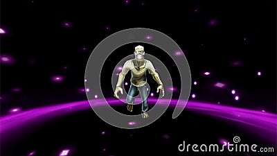 Digital Rendering Cyborg Robot Apocalyptic Zombie Motion Background ...