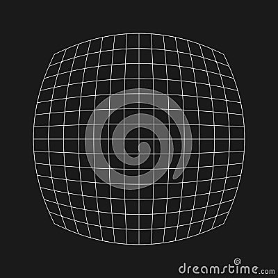 Digital Retro Cyber Grid With Fisheye Effect. Retrofuturistic Design ...