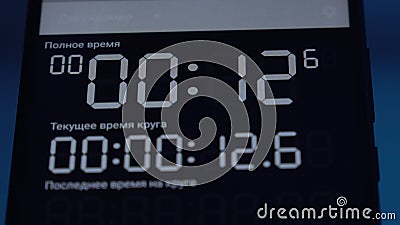 Digital Stopwatch Timer Counting Seconds on Device Screen Stock Video ...