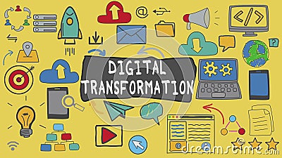 Digital Transformation, Graphic Concept Illustration Stock Video ...