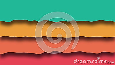 Wavy Background From Color Layers. 3D Rendering Of Modern Art, Computer ...
