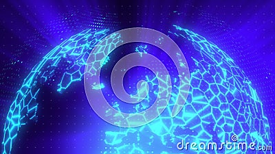 Digital world map stock video. Video of blue, cyberspace - 260091055