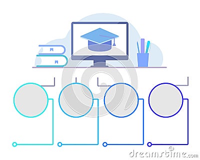 Digitalization Of Learning Infographic Chart Design Element Set Cartoon ...