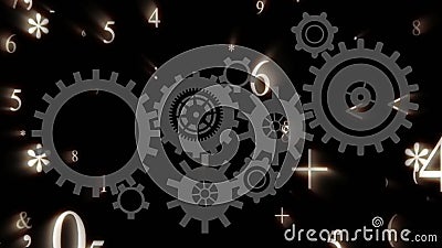 Gears and numbers stock video. Video of brainstorm, montage - 145060137