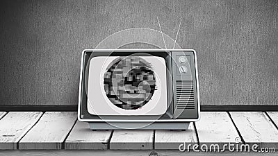 Old Television with a Circle on Screen Stock Video - Video of ...