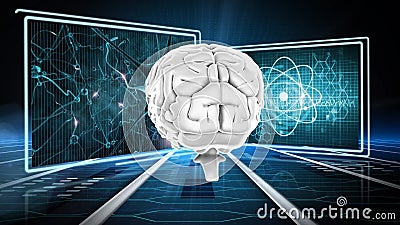 Brain and atoms stock video. Video of association, human - 145031265