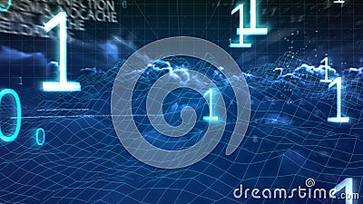 Digitally Generated Video of Mountain and Binary Code Stock Footage ...