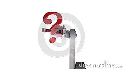 Digitally Generated Video of White Robotic Arm Holding Red Question ...