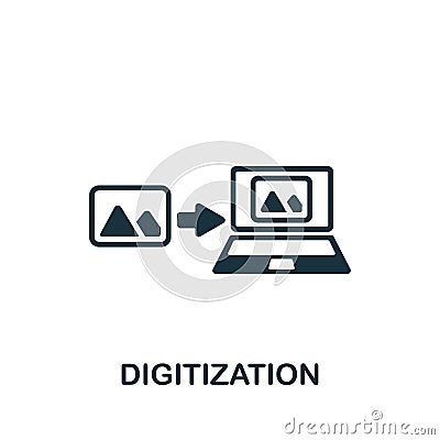 Digitization Icon. Monochrome Simple Industry 4.0 Icon For Templates ...