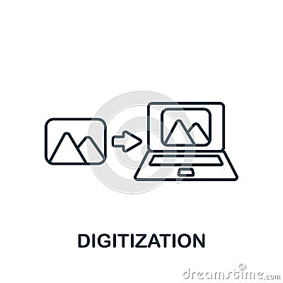 Digitization Icon. Line Simple Industry 4.0 Icon For Templates, Web ...
