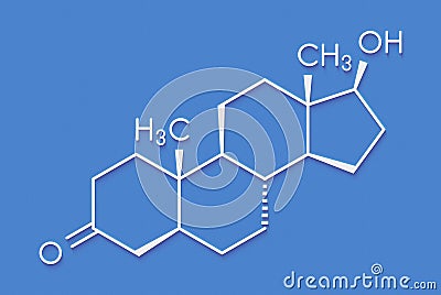 Dihydrotestosterone DHT, Androstanolone, Stanolone Hormone Molecule ...