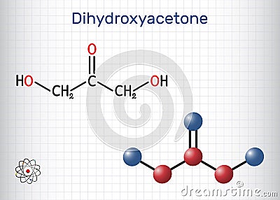 Dihydroxyacetone, DHA, Glycerone Molecule. It Is Saccharide, Triose ...