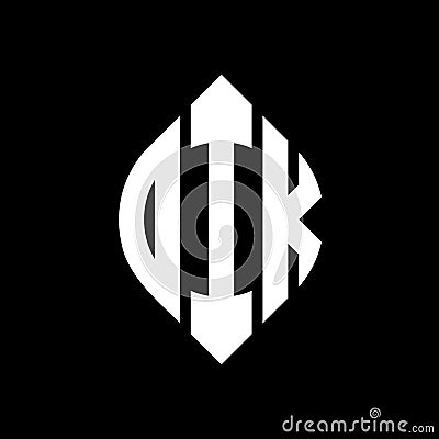 DIK Circle Letter Logo Design With Circle And Ellipse Shape. DIK ...