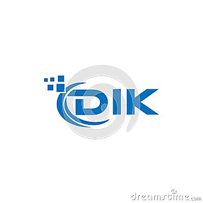 DIK Letter Logo Design On White Background. DIK Creative Initials ...