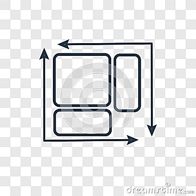 Dimension Concept Vector Linear Icon Isolated On Transparent Background ...