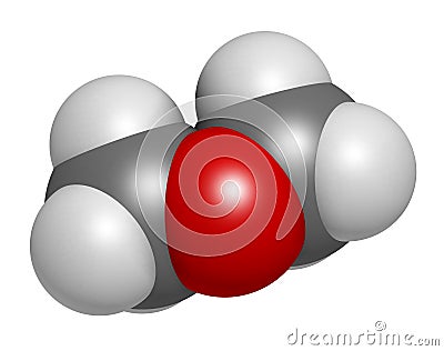 Dimethyl Ether Methoxymethane, DME Molecule. 3D Rendering. Atoms Are ...