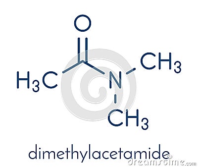 Dimethylacetamide DMAc Chemical Solvent Molecule. Skeletal Formula ...