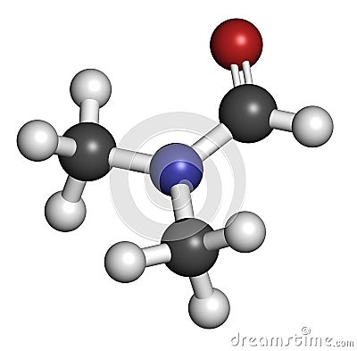 Dimethylformamide (DMF) Chemical Solvent Molecule. Atoms Are ...