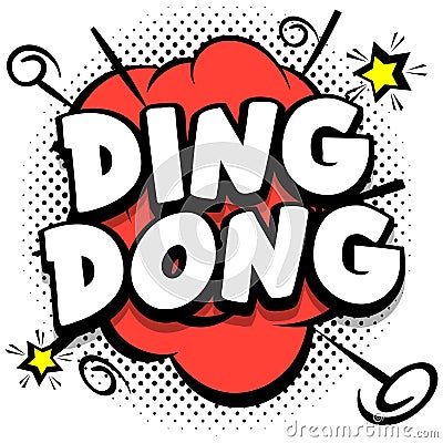 Ding Dong Comic Bright Template With Speech Bubbles On Colorful Frames ...