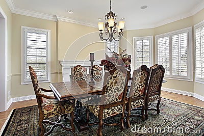 Dining Room With Cream Colored Walls Stock Photo - Image: 16476080
