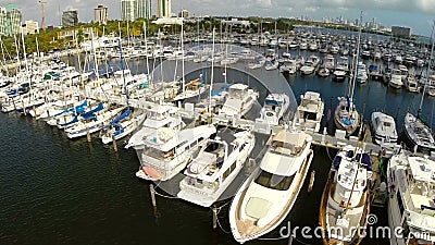 Dinner Key Marina Aerial Video Stock Video - Video of outdoors, dock ...