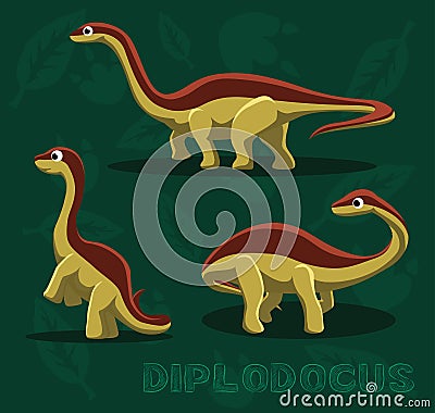 Dinosaur Diplodocus Cartoon Vector Illustration Stock Vector - Image ...